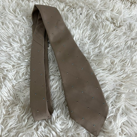 Accessories | Vintage Christian Dior Neck Tie Tan Dots Polysilk Blend ...